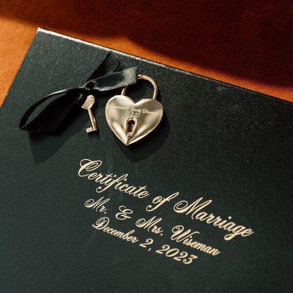 Personalized Marriage Certificate Cover | Non-padded Faux Leather With ...