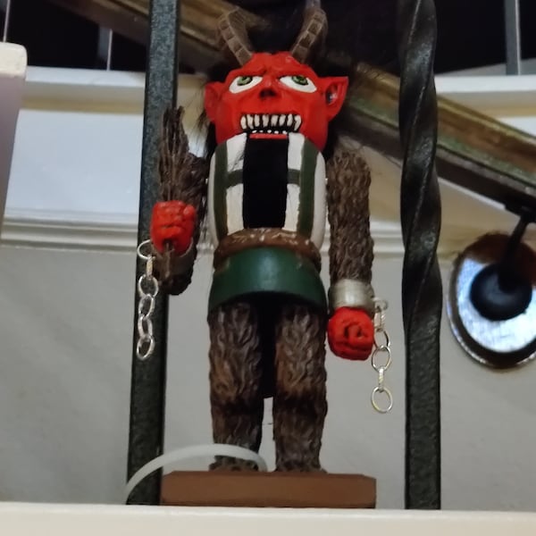 Krampus Nutcracker Statue, Hand Painted Resin Sculpture | Mythical ...