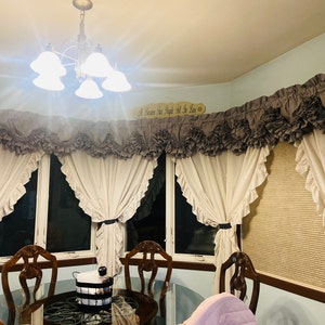 Double Ruffle Burgundy Valance - Etsy