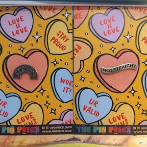 Not Straight Pin Gay Pride Badge LGBT Rainbow Accessory Lesbian ...