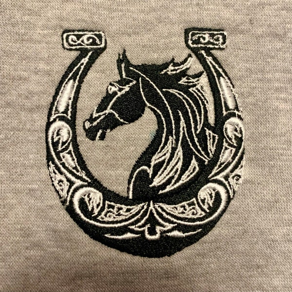 Horseshoe - Machine Embroidery Design - 3 Sizes, Horse in Horseshoe ...