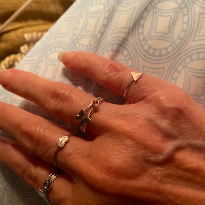 Skinny Triangle Ring,simple Traingle Ring,modern Geometric Ring,initial ...