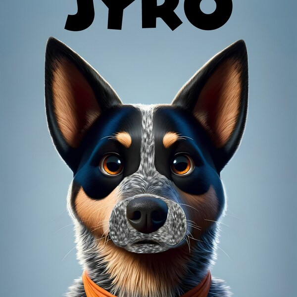 Custom Pixar Pet Poster, Custom Animated Pet Caricature, Pixar-inspired ...