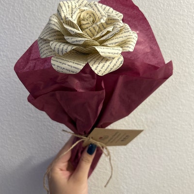 Pink Book Paper Roses Book Page Classic Literature - Etsy