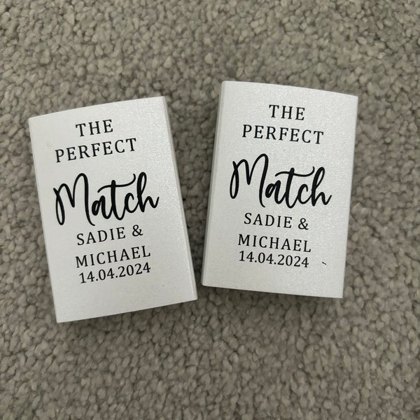 Custom Wedding Favour Idea - Match Box Table Gift - the Perfect Match ...