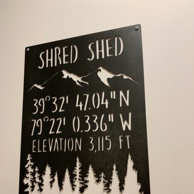 Mountain Coordinates & Elevation Sign Custom Coordinates Sign Mountain ...