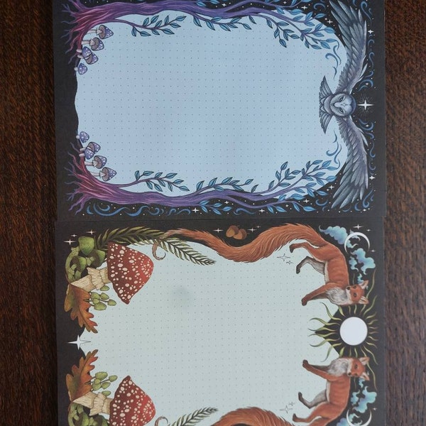 Note Pad A5 -50 Sheets- Owl and Trees --> Pixie Cold Design - Etsy