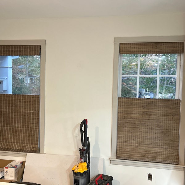 MOOD Cordless Bamboo Roman Shades, Natural Wood Collection - Etsy