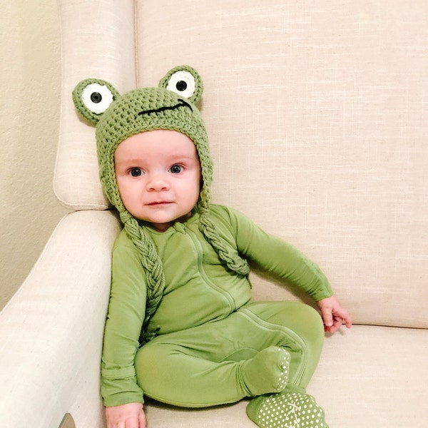 Crochet Frog Beanie / Frog Hat / Frog / Baby Photo Prop / Crochet ...