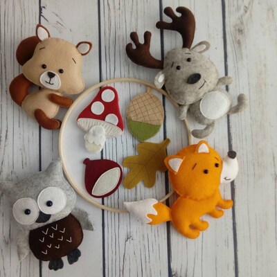 Felt PDF Sewing Pattern Felt Autumn Garland Chestnut, Acorn, Mushroom ...