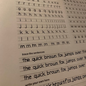 Printable Handwriting Worksheets5 Pages letters, Words, and Sentences ...