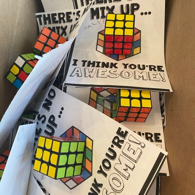 Valentine's Day Rubix Cube Themed Gift Tag - Etsy
