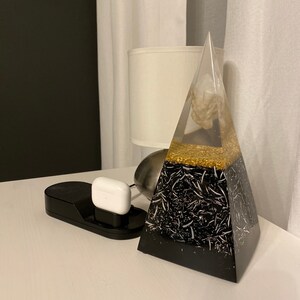 Black Orgonite Pyramid for Strong EMF & 5G. Mental Health Gift. Stress ...