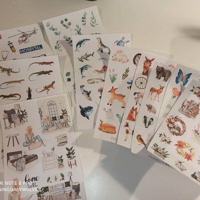 Eucalyptus and Cotton Sticker Set Floral Stickers Journal - Etsy