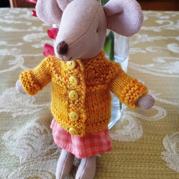 Maileg Mouse KNITTING PATTERN Sheep Cardigan for Big Sister on Easter, Baa Blee Sweater for Big ...