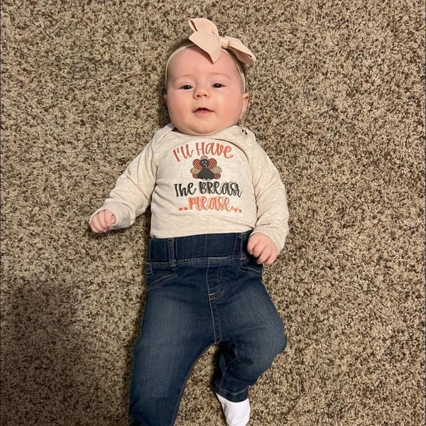 I Ll Just Have the Breast Please SVG, Thanksgiving Baby Onesie Svg ...