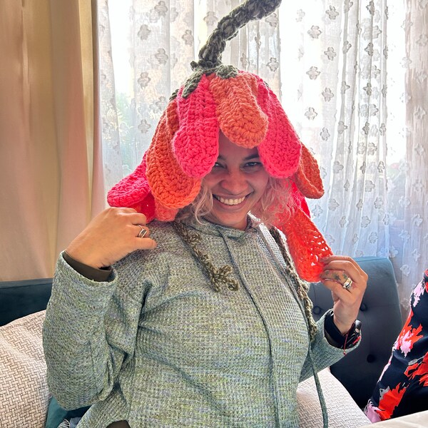 The Flower Hood Crochet Pattern | Crochet Flower Bonnet Tutorial | One ...