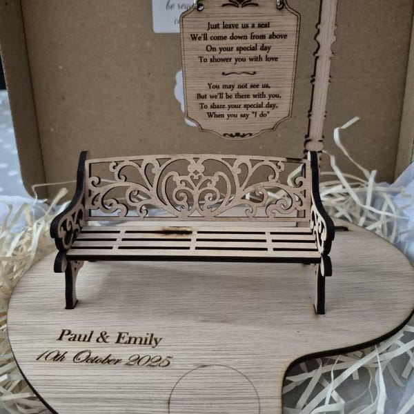 Personalised Wedding Memorial Centrepiece Candle Display - Bench - Save ...