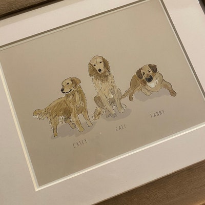 Custom Dog Art / THREE Dog Drawing / Custom Illustration 3 - Etsy