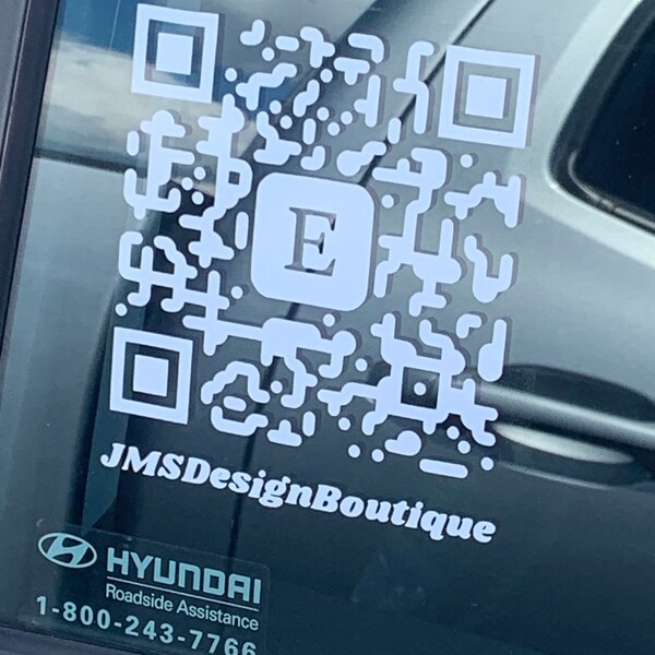 Custom QR Code Decal, Business Decal, Custom QR Code Vinyl Car Decal ...