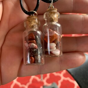 DIY Glass Bottle Necklace Sets Fillable Empty Mini Wishing Jar Glass ...
