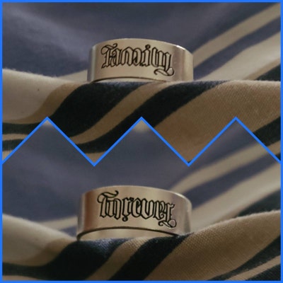 Custom Handwriting Ring Wide Handwriting Band in Sterling - Etsy