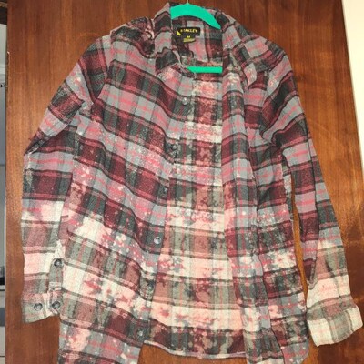 You Pick Bleached Flannel, Distressed Flannel Shirt, Different Sizes ...