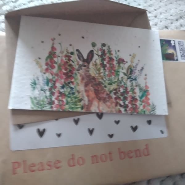 Poppys, Bees & Wildflowers Plantable Seed Card/ Seed Card Birthday Card ...