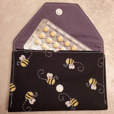 Birth Control Case / Pill Cozy Birth Control Pill Pack / ID Wallet Dont ...