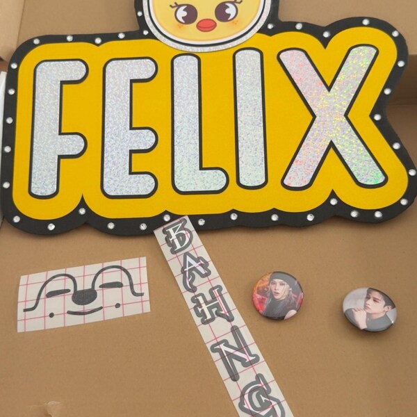 STRAY KIDS Concert Sign Name Board Handmade Rhinestone Hangul English ...