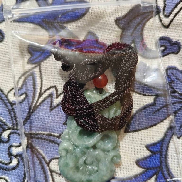 Real Green Jade Snake Necklace, Chinese Zodiac Year of Snake Charm ...