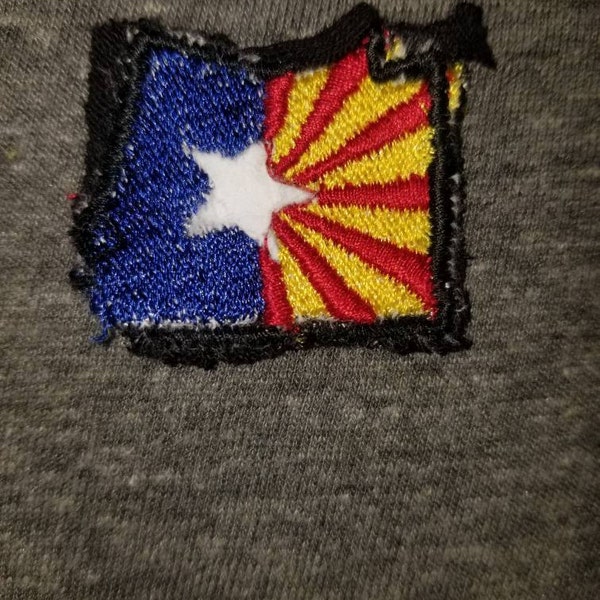 Arizona Flag Border & Star 3D Puff Raised Embroidery Design File for ...