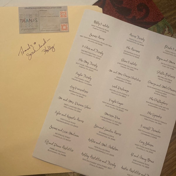 Guest Address Labels, Recipient Address Labels, Invitation, Party ...