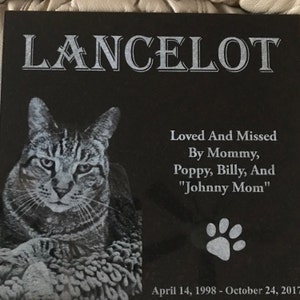 12x12 Personalized Pet Headstone, Bunny Rabbit Tombstone Laser Engraved ...