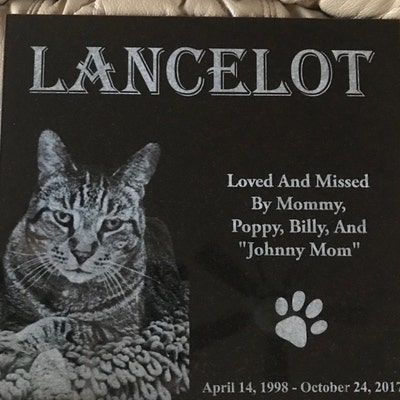 12x12 Personalized Pet Headstone, Bunny Rabbit Tombstone Laser Engraved ...