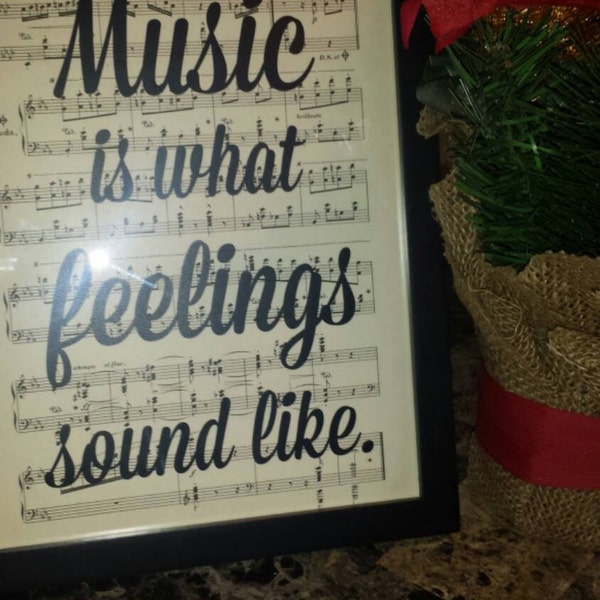 Music Quote Printed on an Upcycled 125+ Year Old Music Page, Art Print ...