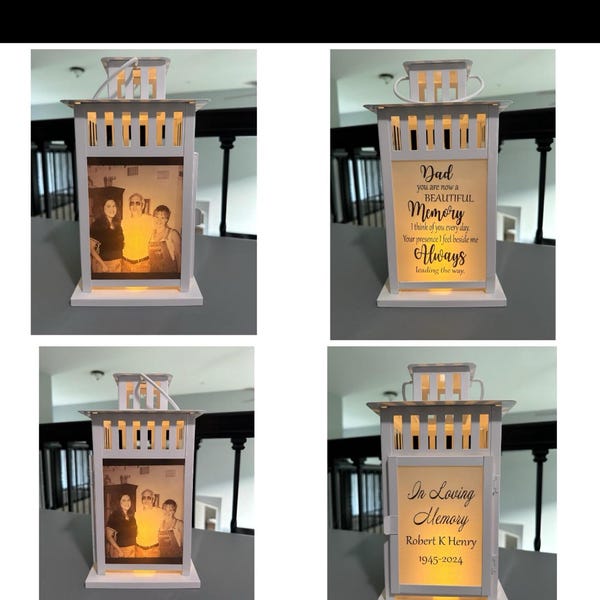 Family Tree, Photo Lantern, Memorial Lantern ,memorial Candle, Sympathy ...