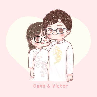 Custom Cute Chibi Portrait Commission Personalized Anime Cartoon Art ...