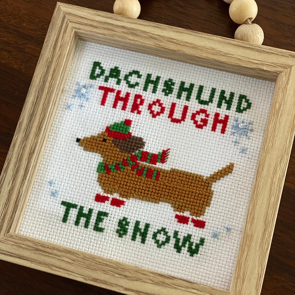Dachshund Through the Snow Winter Holiday Christmas Cross Stitch PDF ...