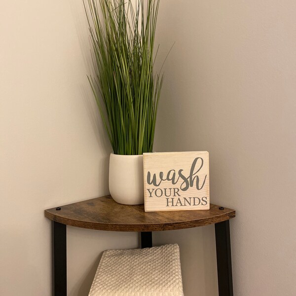 Wash Your Hands Bathroom Sign Mini Block - Funny Bathroom Decor ...