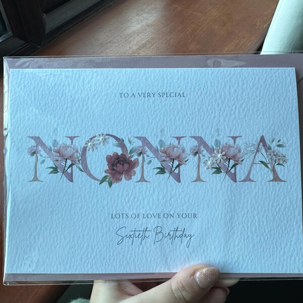 Personalised Handmade Sister Birthday Card, Happy Birthday Sister, Green Floral, 30th, 40th ...