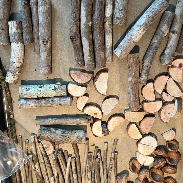 Wood Sticks 12 in One Pound, Wood Branches 1 Lb, Assorted Wooden Sticks ...