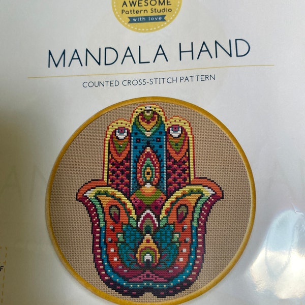 Mandala Hand CS110 Counted Cross Stitch Pattern KIT and PDF | Cross ...