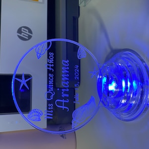 Personalized Lighted LED Double Heart Wedding Cake Topper Custom ...