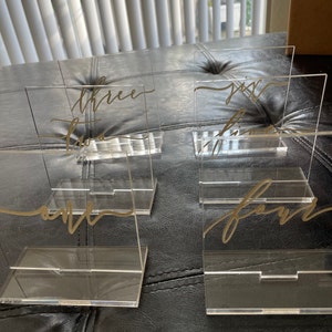 Clear Acrylic Table Numbers Lucite Table Signs - Etsy