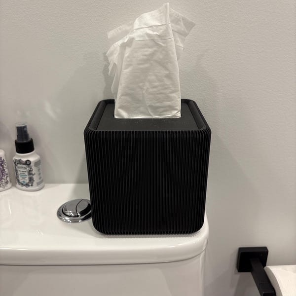 Modern Ribbed Tissue Box Cover Rc.1 | Fits Standard Cube Box ...