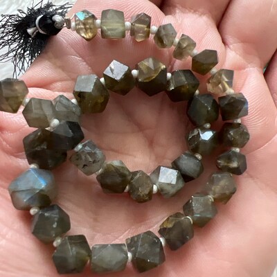 Lavender Opal 3D Box Shape Beads, 13 Strand, Semi Precious, Pink Opal ...