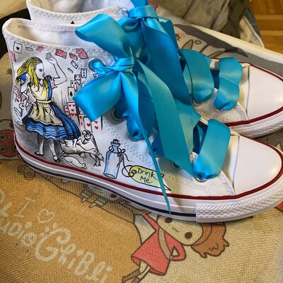 Alice in Wonderland Vintage Style Wedding Festive Converse Shoes - Etsy