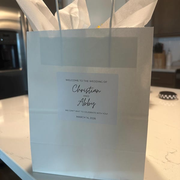 Wedding Welcome Bag Sticker - Welcome Bag for Hotel Guests Stickers ...