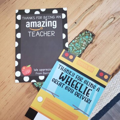 PRINTED Amazon Gift Card Holder, Thanks for Being so Amazing, Teacher ...